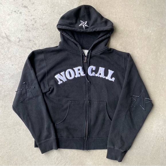 Nor Cal | Tops | Vintage Nor Cal Zip Up Hoodie Y2k Stars L | Poshmark